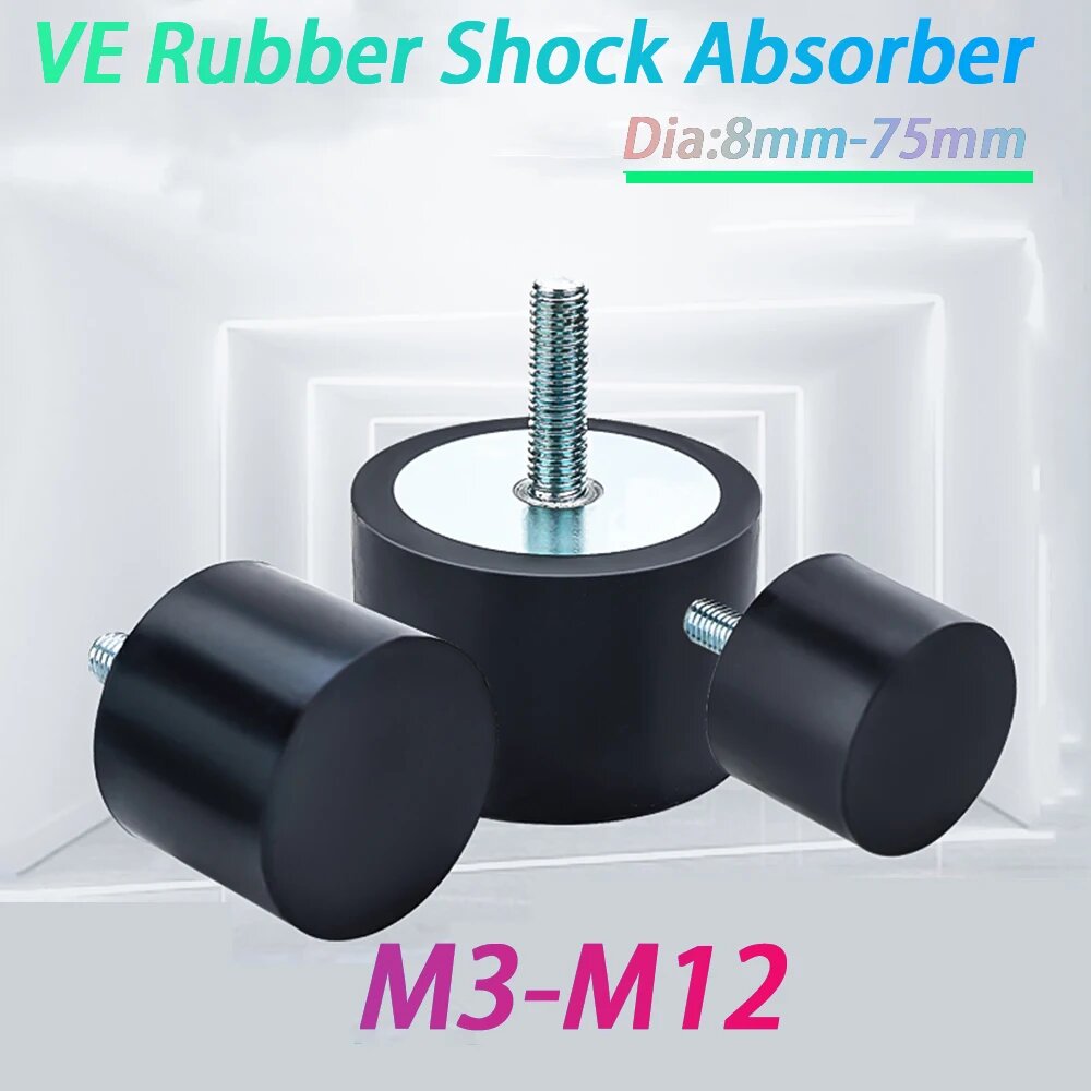 Резиновые амортизаторы, стальной сплав, черный, M3-M12, 8-75 мм M8x23-40x20mm, 4Pcs