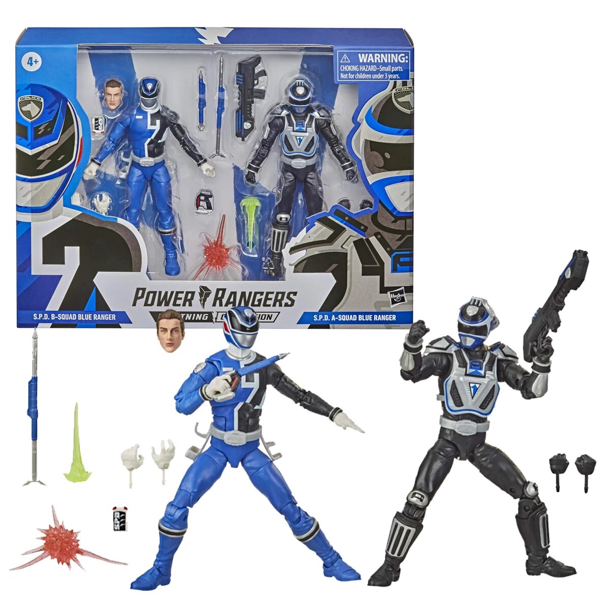 Hasbro Power Rangers Lightning Collection S.P.D. Squad B Blue Ranger Versus Squad A Blue Ranger, 2 упаковки, 6 дюймов, игрушки в подарок F1171