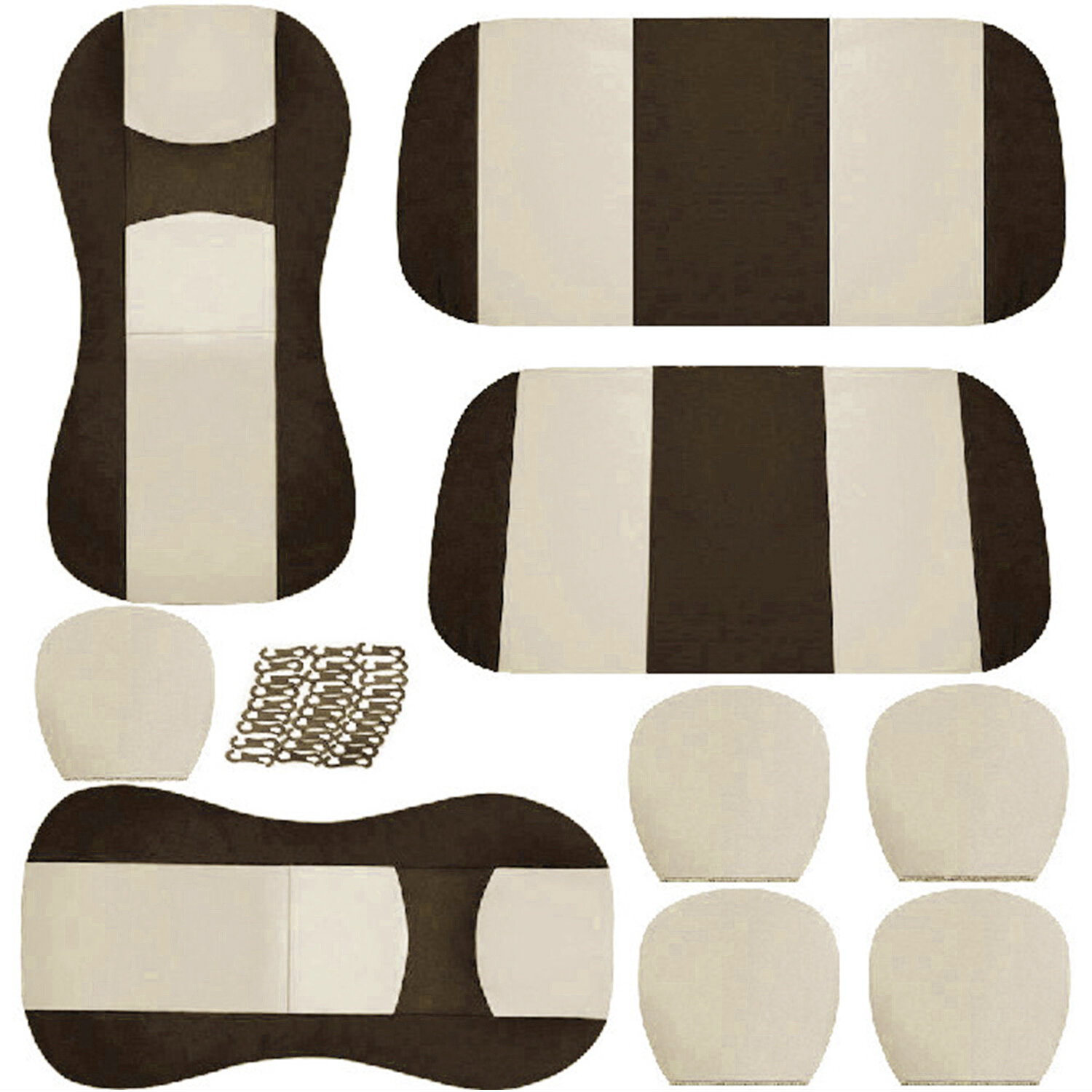 9 штук Универсальные чехлы для автомобильных сидений Cotton Размеры Переднее сидение 118*56см Задняя спинка 135*76см Чехол для головы 28*26см Задний подушка 135*56см Вес упаковки 600г Размер упаковки 30*20*10см Цвет Красный/черный/серый/бежевый Для