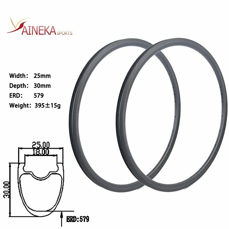 Карбоновые диски ainekasports RC30-25 25 мм, 30 мм глубины Rim Brake, клинчер, 1 pcs 24H