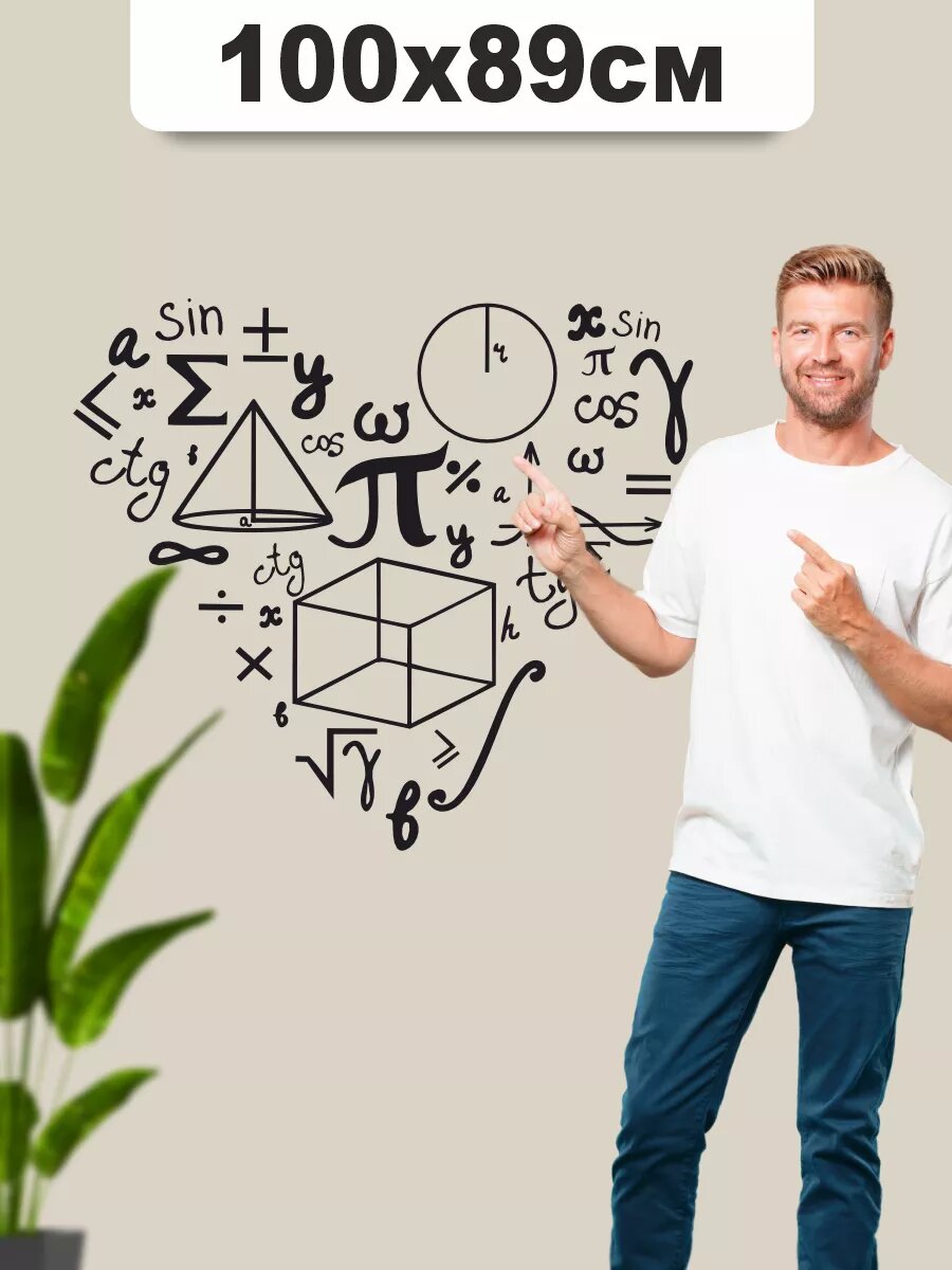 Наклейка на стену для декора интерьерная Математика