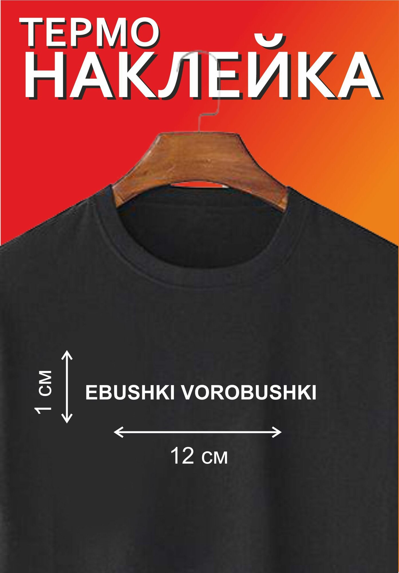 Термонаклейка на одежду / заплатка / надпись "Ebushki Vorobushki"