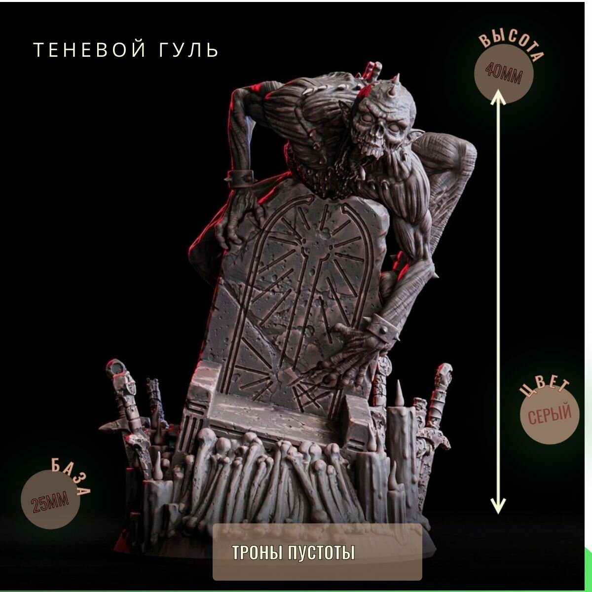 Теневой Гуль ДнД DnD миниатюры набор Трон Пустоты