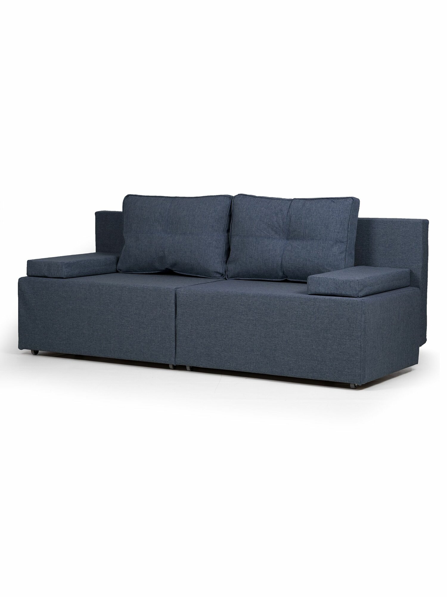 Диван кровать Флип раскладной двухспальный, для дома, 195х73х78, еврокнижка, рогожка, синий цвет