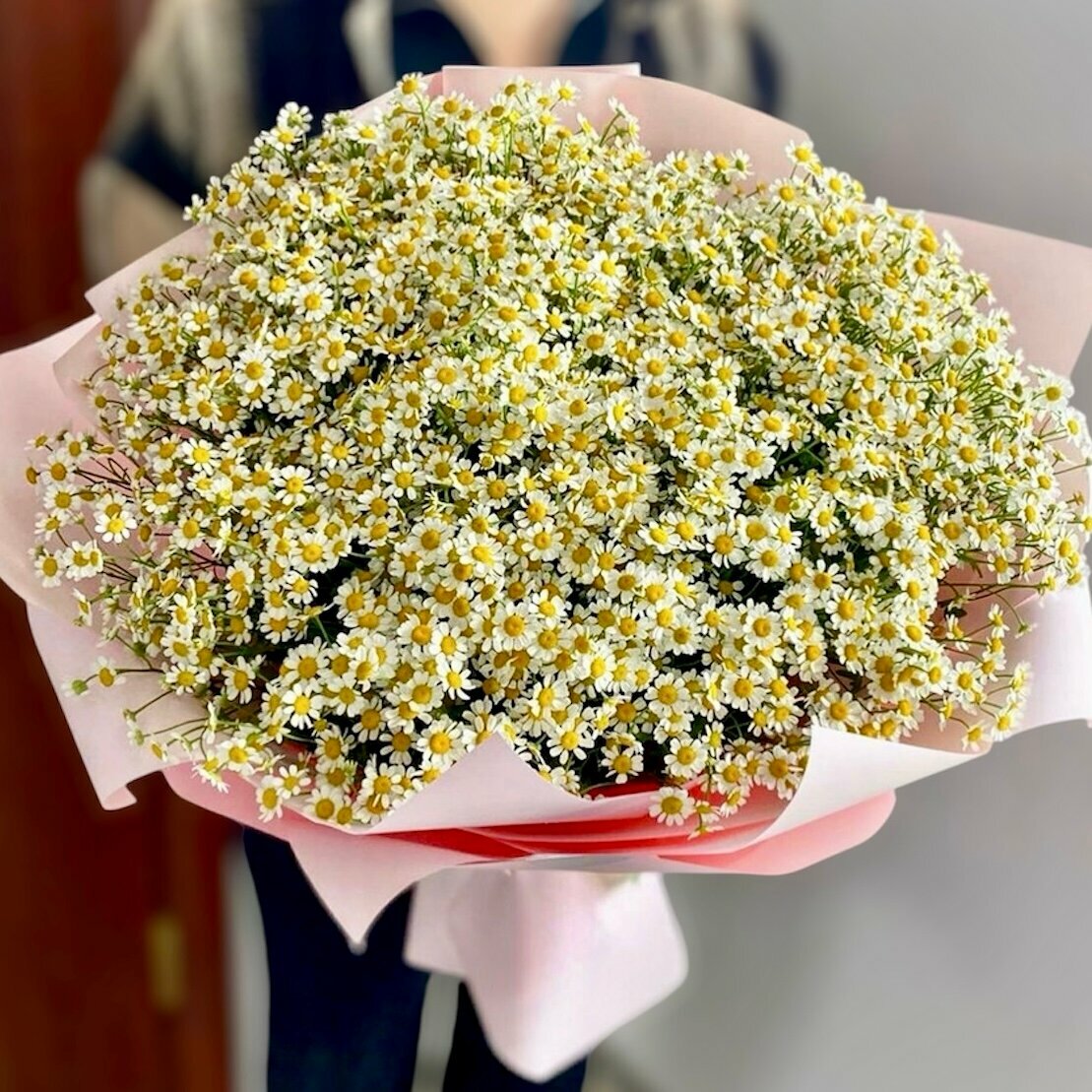 Букет из кустовых ромашек 25 шт, красивый букет цветов, шикарный, премиум цветы, премиум букет