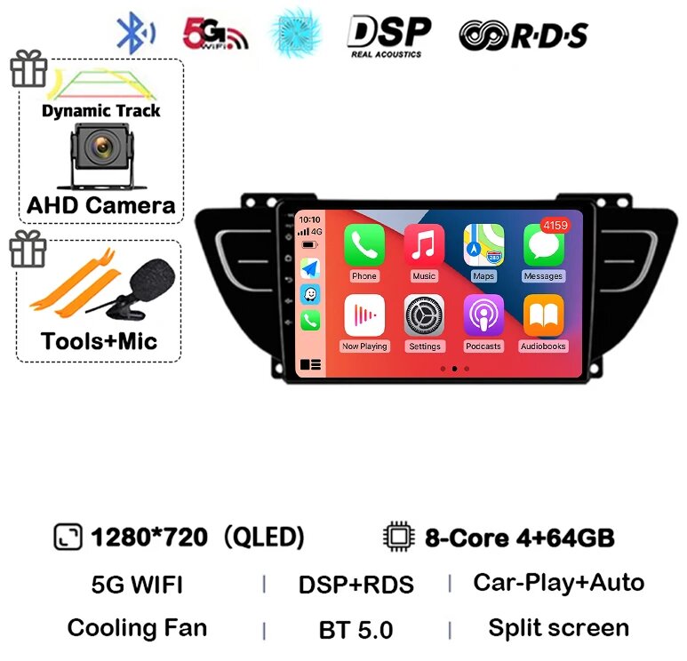 Android 15 Carplay Auto для Geely Atlas NL-3 2016 2017 2018 2019 2020 Автомобильный радиоприемник Мультимедийный видеоплеер Навигация GPS Стерео 4G-64G CAM