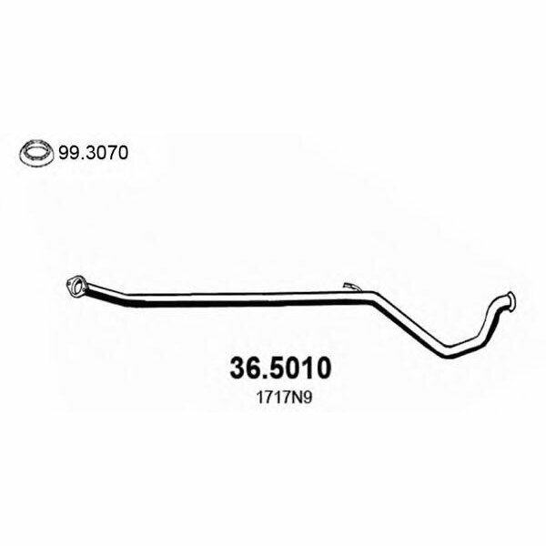 Труба выхлопного газа, ASSO 36.5010 (1 шт.)