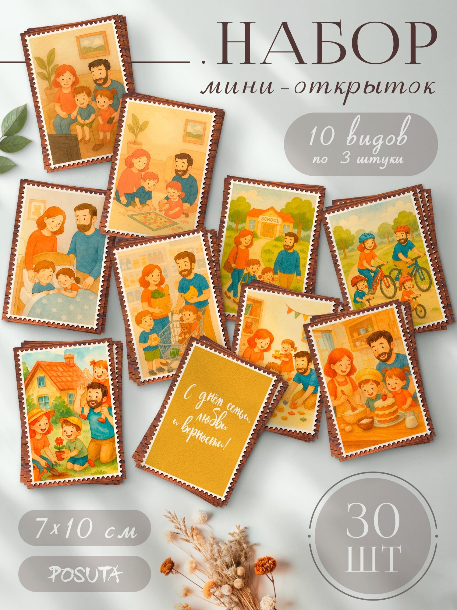 Открытки мини на день семьи любви и верности