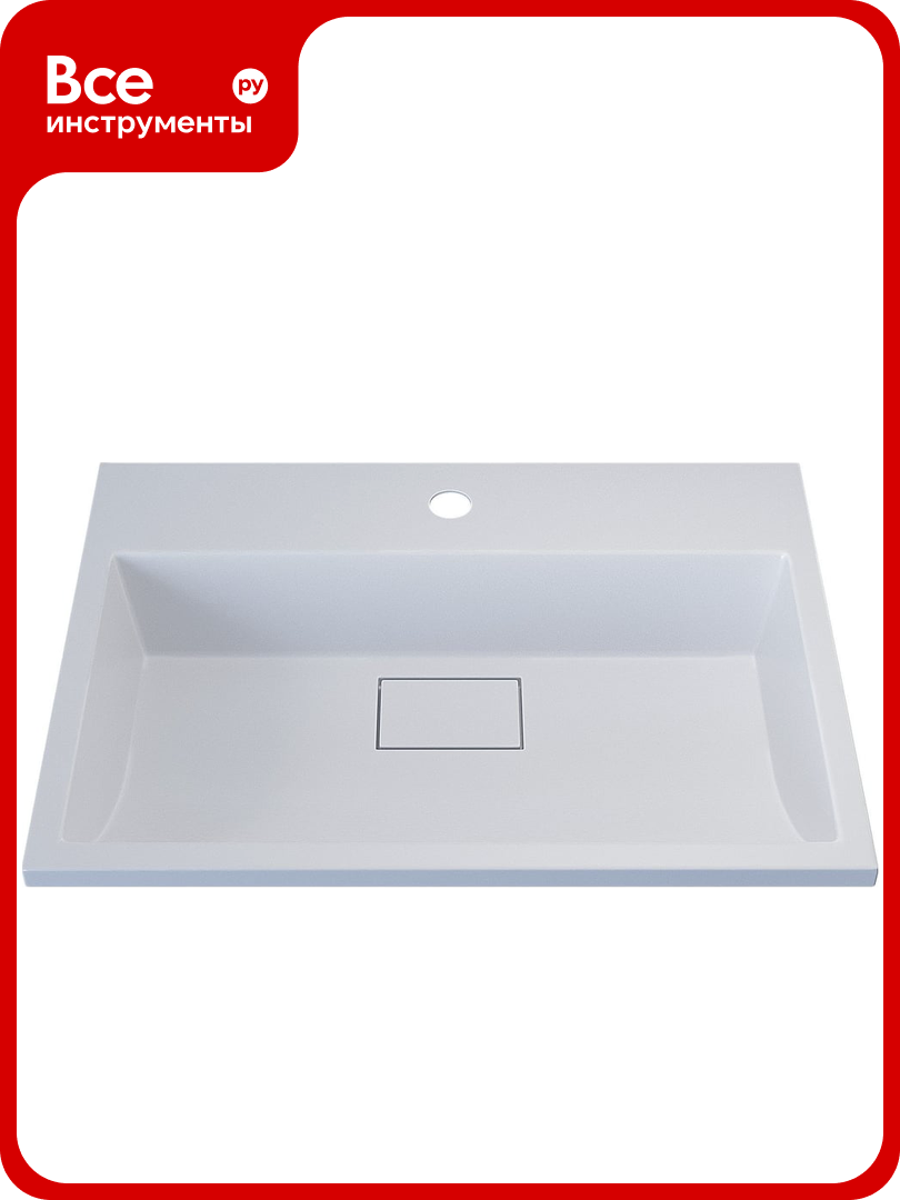 Раковина для ванной полувстраиваемая Uperwood Barsa_50 см, прямоугольная, белая, 293020529) или черного цвета (арт
