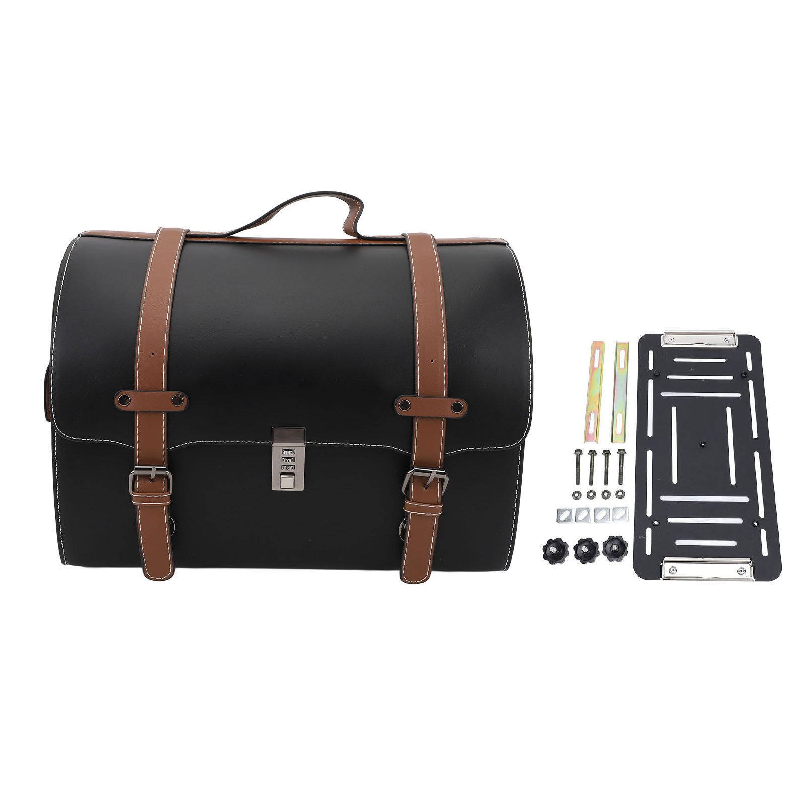 Сумка для мотоцикла на заднюю часть багажника объемом 29,5 л, водонепроницаемая, универсальная, для хранения шлема с кодовым замком для скутеров, электромобилей, черная