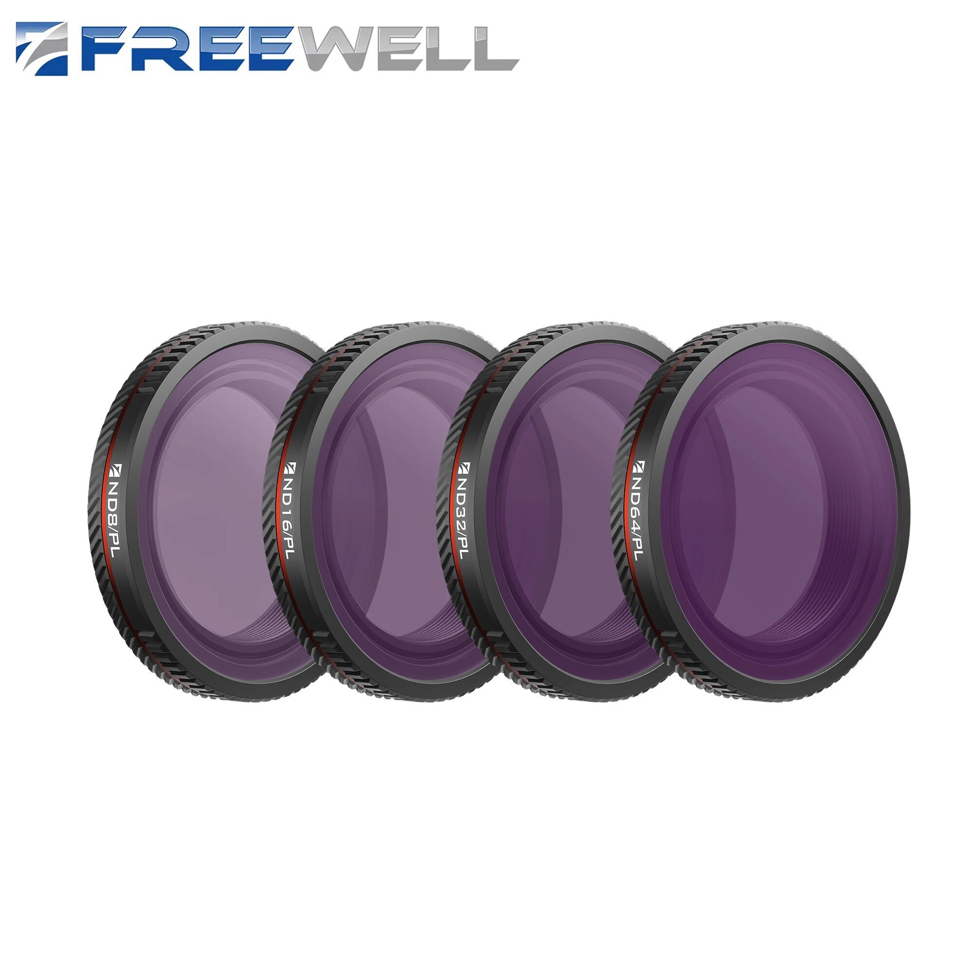 Freewell 4 упаковки фильтров ND/PL, ND8/PL, ND16/PL, ND32/PL и фильтров ND64/PL, предназначенные для аксессуаров для камеры DJI Osmo Nano