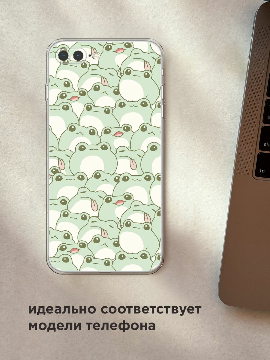 Чехол на Apple iPhone 7 Plus / Айфон 7 Плюс с принтом "Море жабок" — фото 1