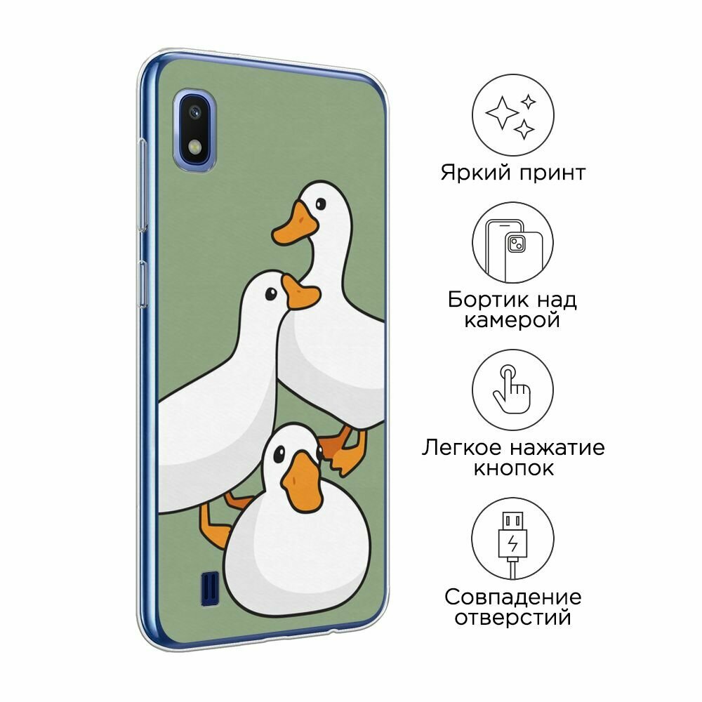 Чехол на Samsung Galaxy A10 / Самсунг Галакси А10 с принтом "Утиное трио" — фото 1