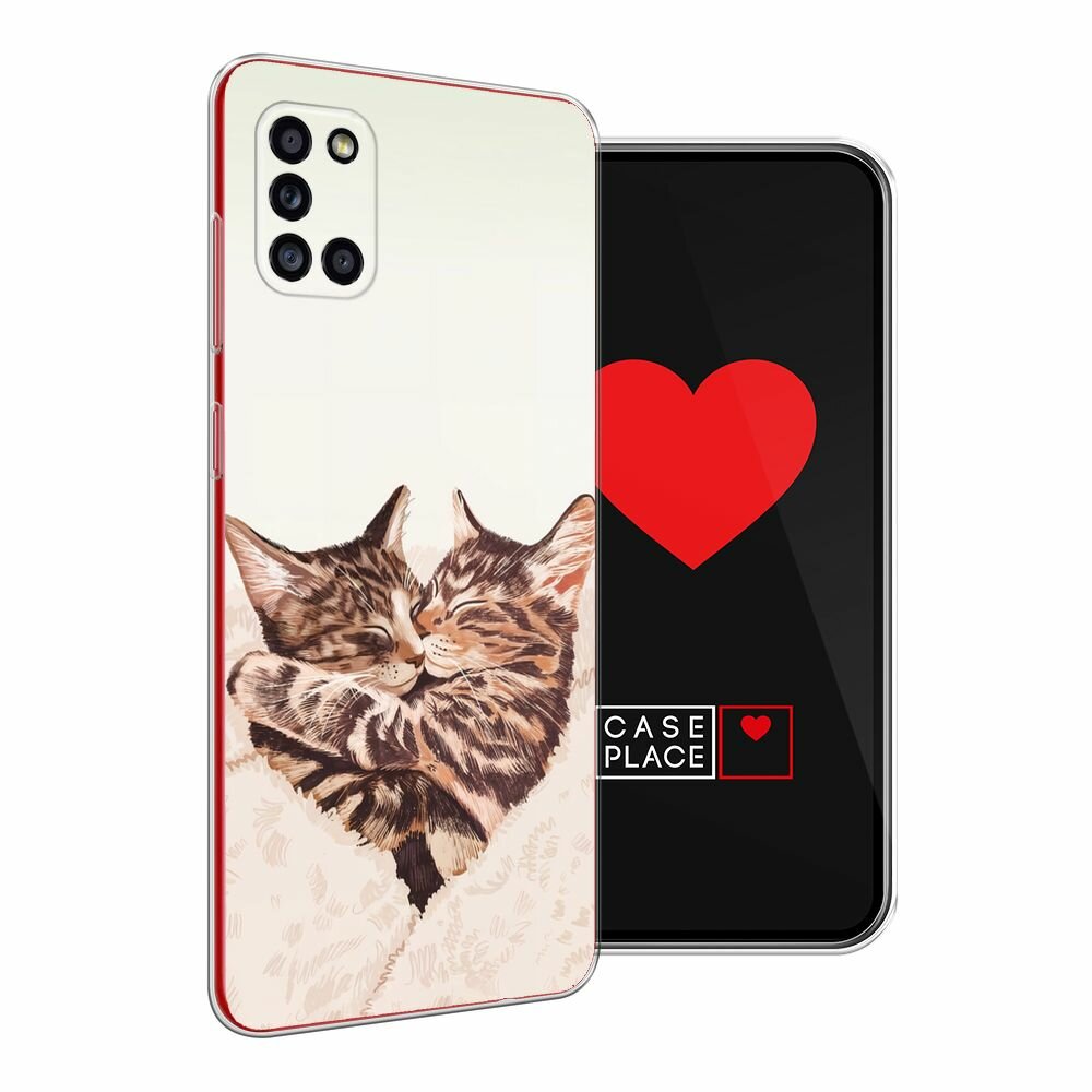 Чехол на Samsung Galaxy A31 / Самсунг Галакси А31 с принтом "Влюбленные котейки - 14 февраля" — фото 1