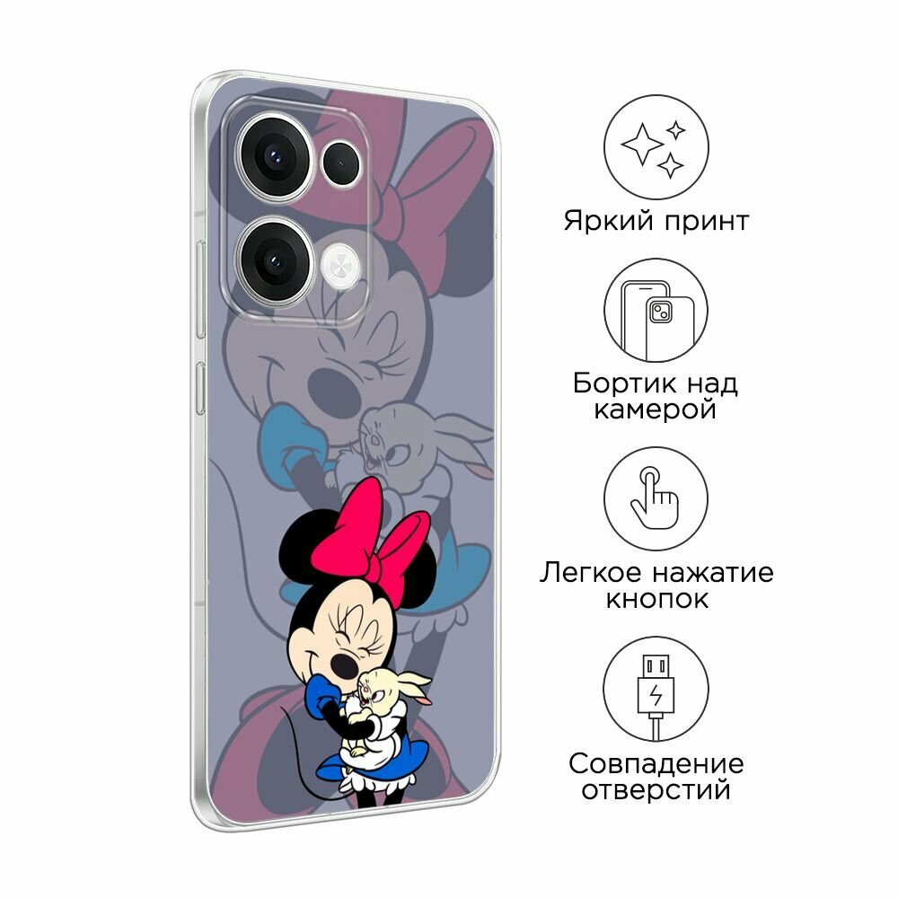 Чехол на Oppo Reno 13 / Оппо Рено 13 с принтом "Минни с кроликом" — фото 1