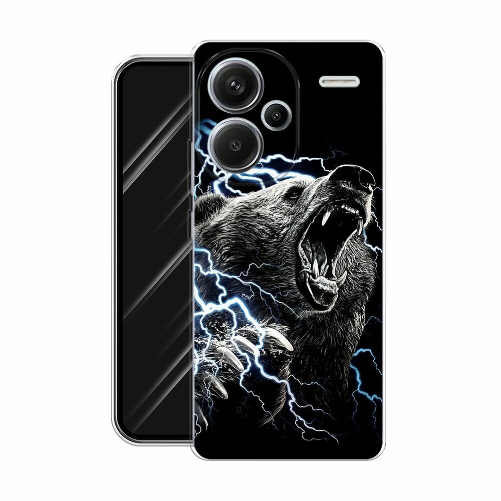 Чехол на Xiaomi Redmi Note 13 Pro+ / Сяоми Редми Нот 13 Про + с принтом "Гроза и медведь" — фото 1