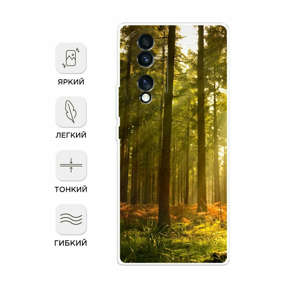 Силиконовый чехол на Honor 70 / Хонор 70 с принтом лес 7 — фото 1