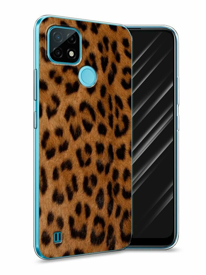 Силиконовый чехол на Realme C21 / Реалми С21 с принтом "Мех леопарда"