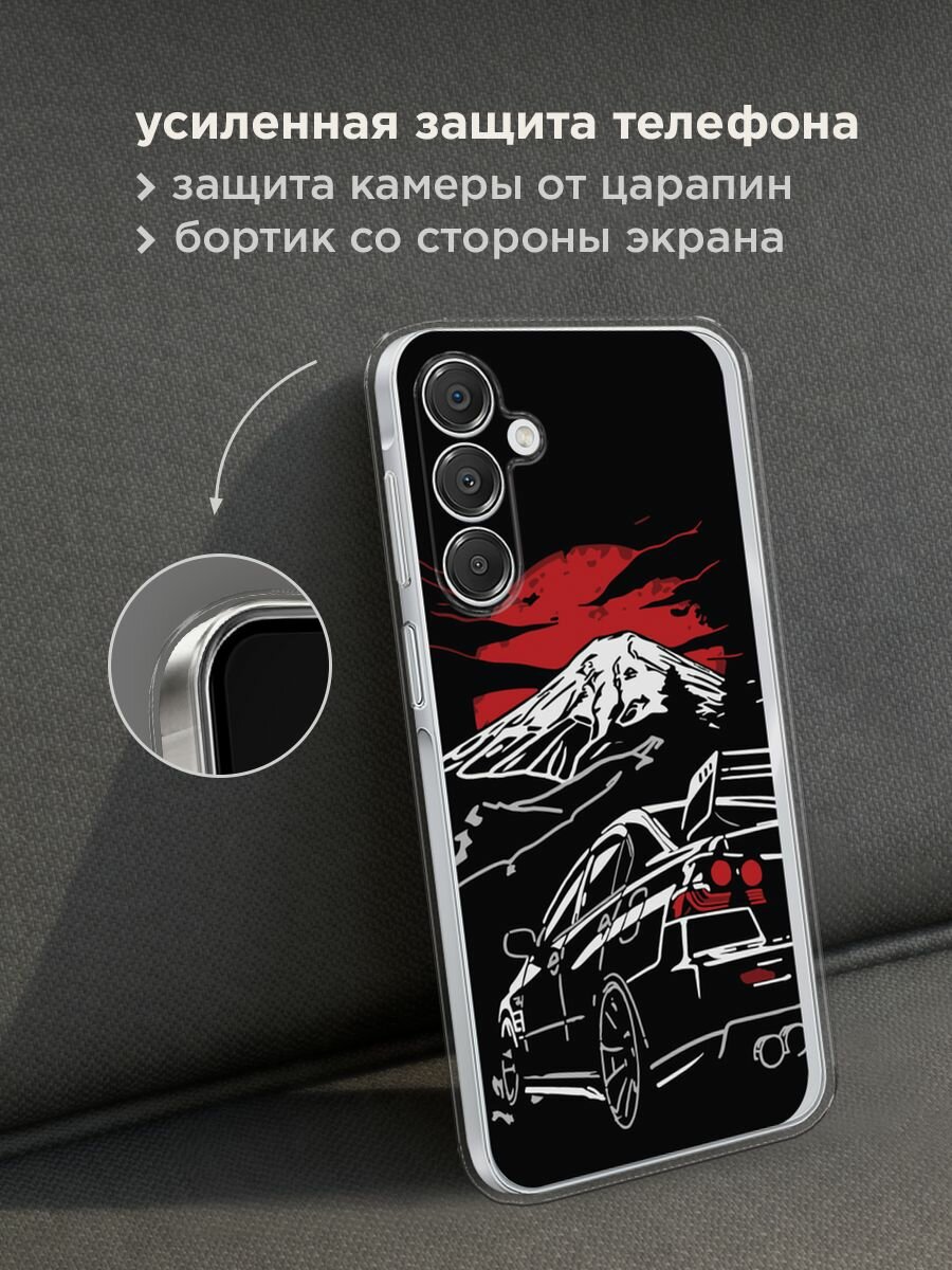 Чехол на Samsung Galaxy A16 / Самсунг А16 с принтом "Машина в горах JDM" — фото 1