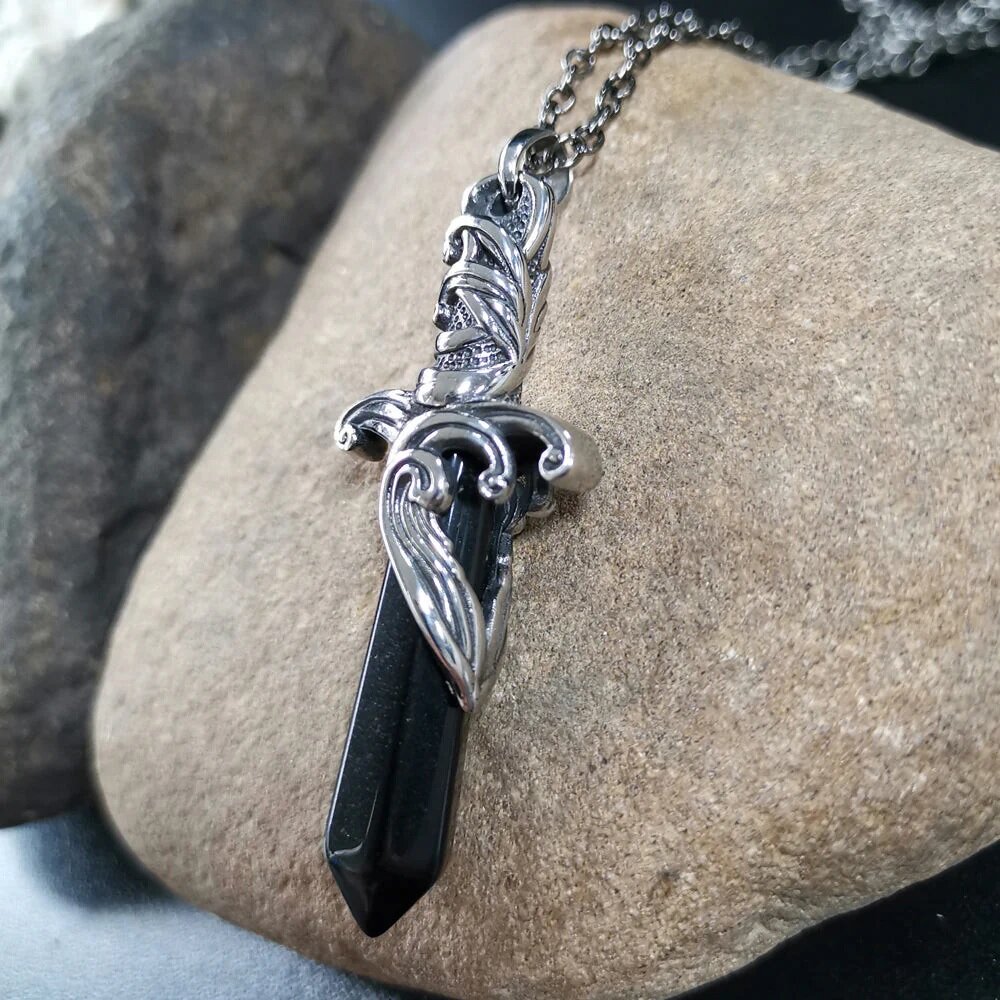 Подвеска, обсидиан