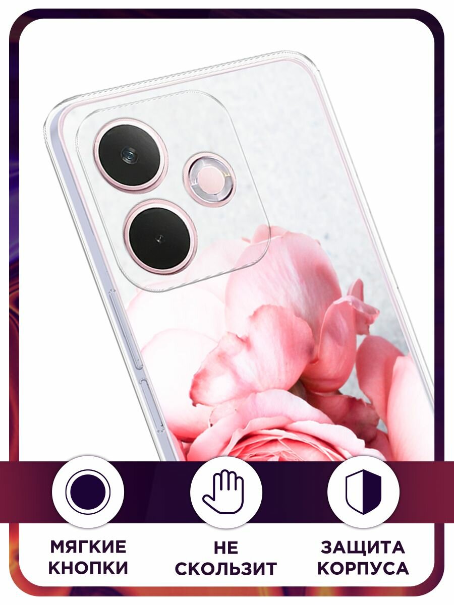 Чехол на Oppo A5 Pro / Оппо А5 Про с принтом "Пионы на белом" — фото 1