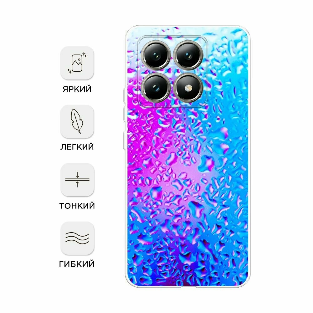 Силиконовый чехол на Xiaomi 14T / Сяоми 14T с принтом "Капли на стекле" — фото 1