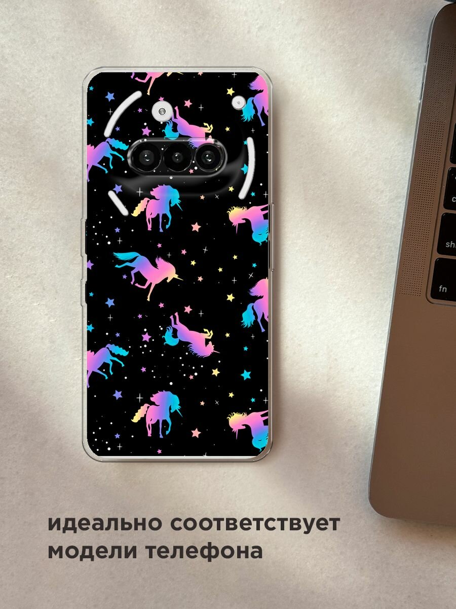 Чехол на Nothing Phone 3a / Нотинг Фон 3а с принтом "Единороги градиент" — фото 1