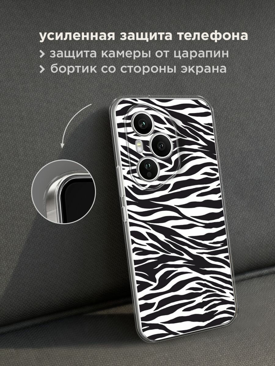 Чехол на Honor 400 Pro / Хонор 400 Про с принтом "Принт зебра" — фото 1