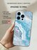 Чехол на Apple iPhone 13 Pro / Айфон 13 Про с принтом "Нежно-голубой мрамор"