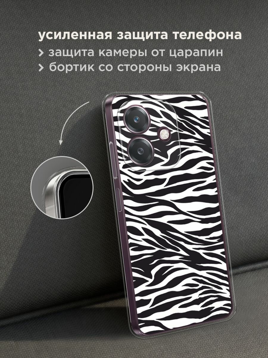 Силиконовый чехол на Oppo A3/A3x / Оппо А3/A3x с принтом "Принт зебра" — фото 1
