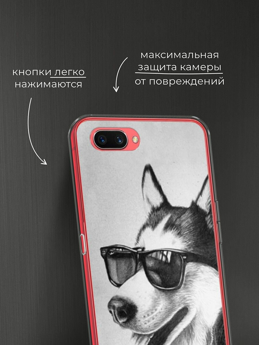 Силиконовый чехол на Oppo A3s / Oppo A3s с принтом "Крутой Хаске" — фото 1