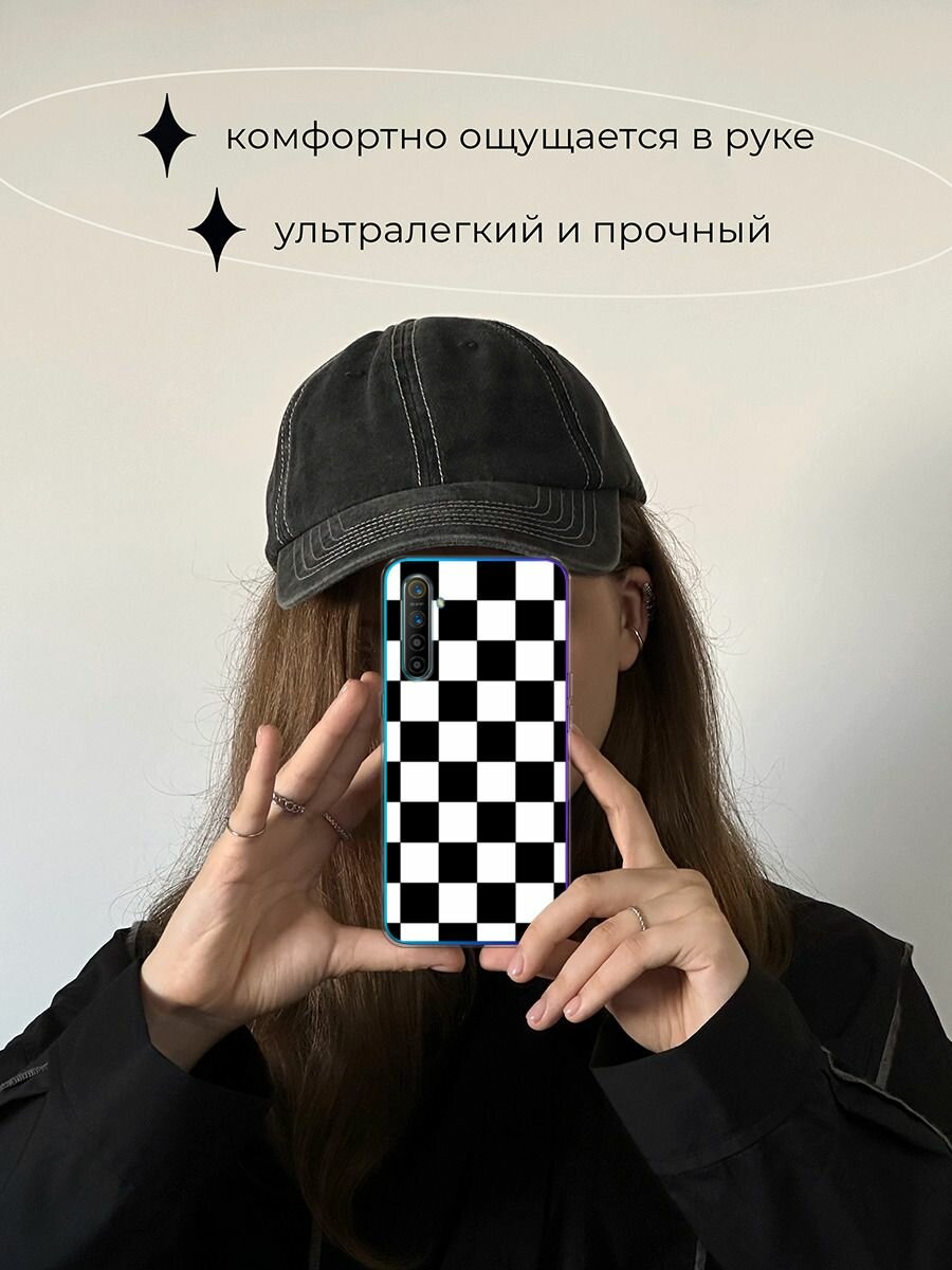 Силиконовый чехол на Realme XT / Реалми XT с принтом "Шахматная доска" — фото 1