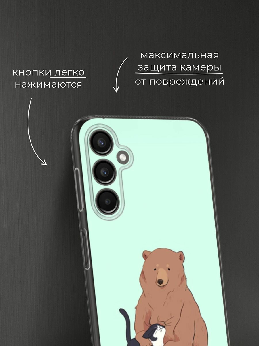 Чехол на Samsung Galaxy A24 / Самсунг Галакси A24 с принтом "Медведь и кошка дружба" — фото 1