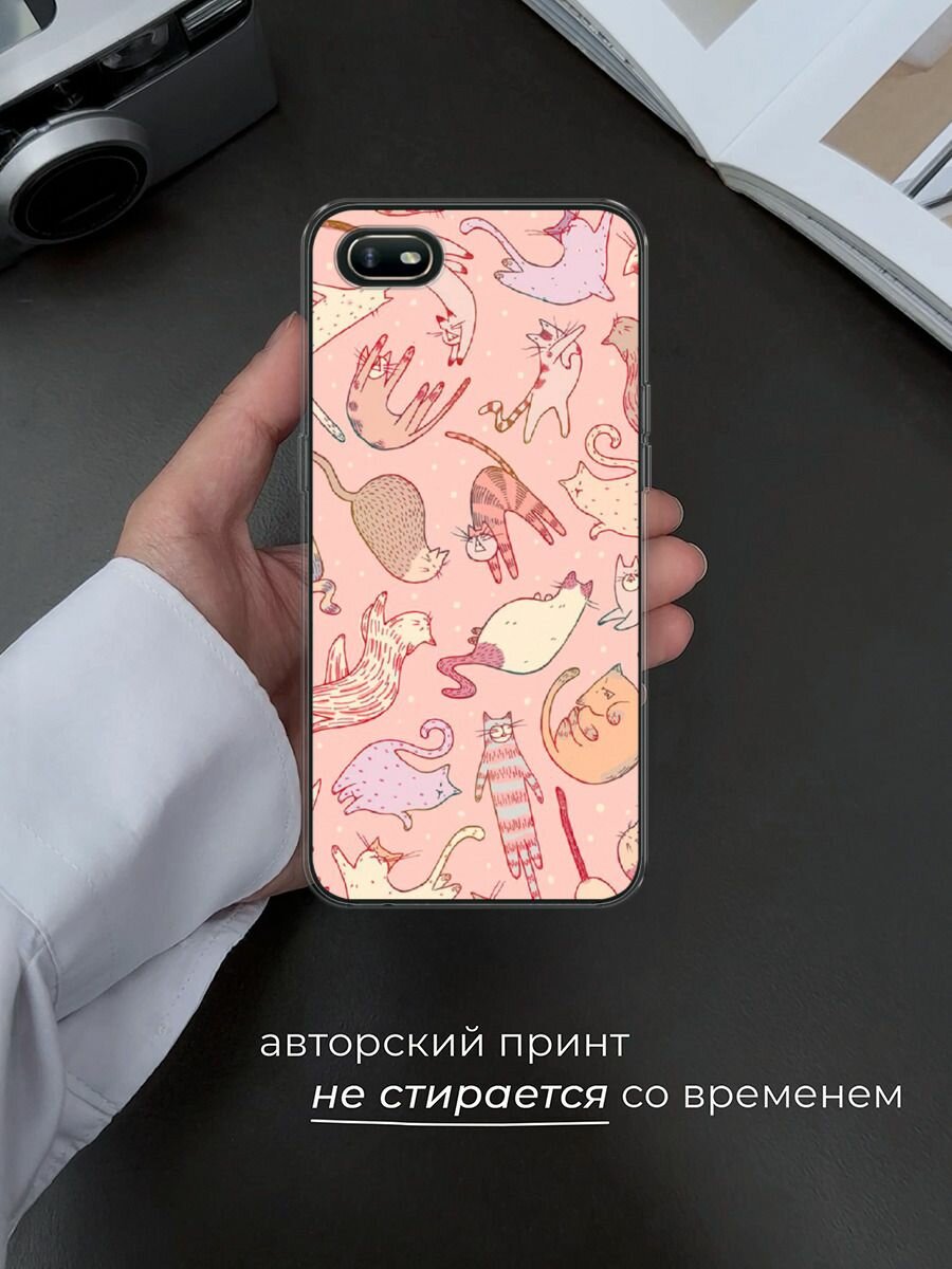 Силиконовый чехол на Oppo A1k / Оппо А1к с принтом "Розовое счастье" — фото 1