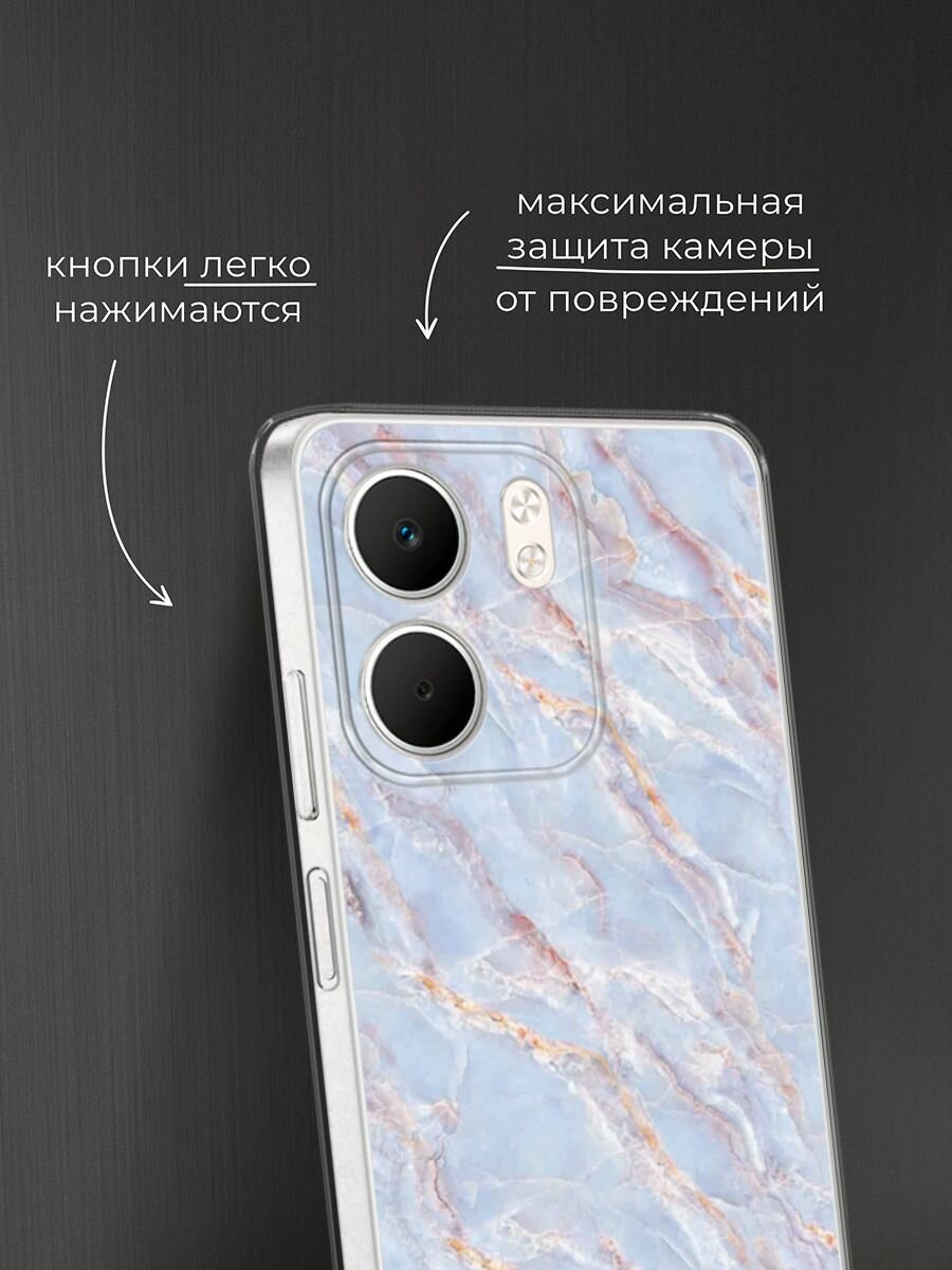 Силиконовый чехол на Oppo A5x / Оппо А5x с принтом "Сиреневый мрамор" — фото 1