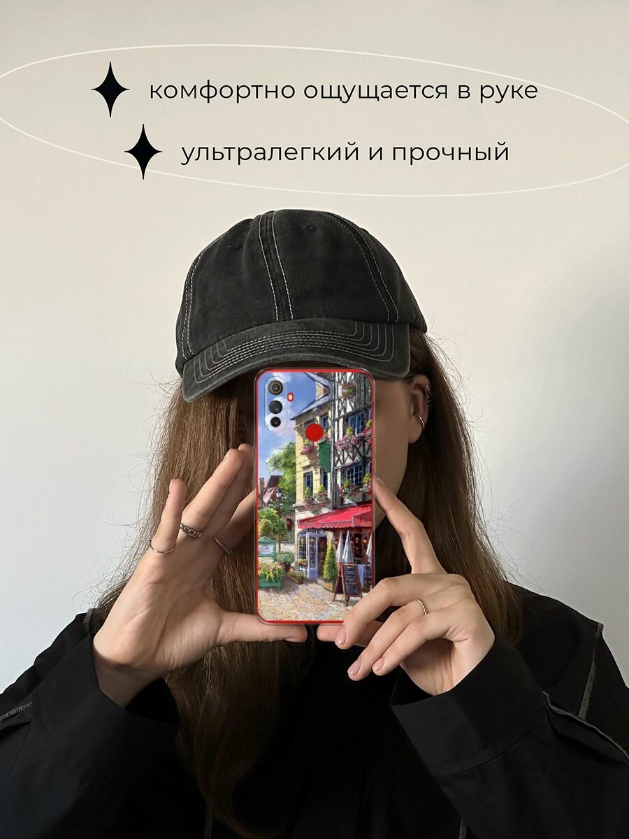 Силиконовый чехол на Realme C3 / Реалми C3 с принтом "Старая улица" — фото 1