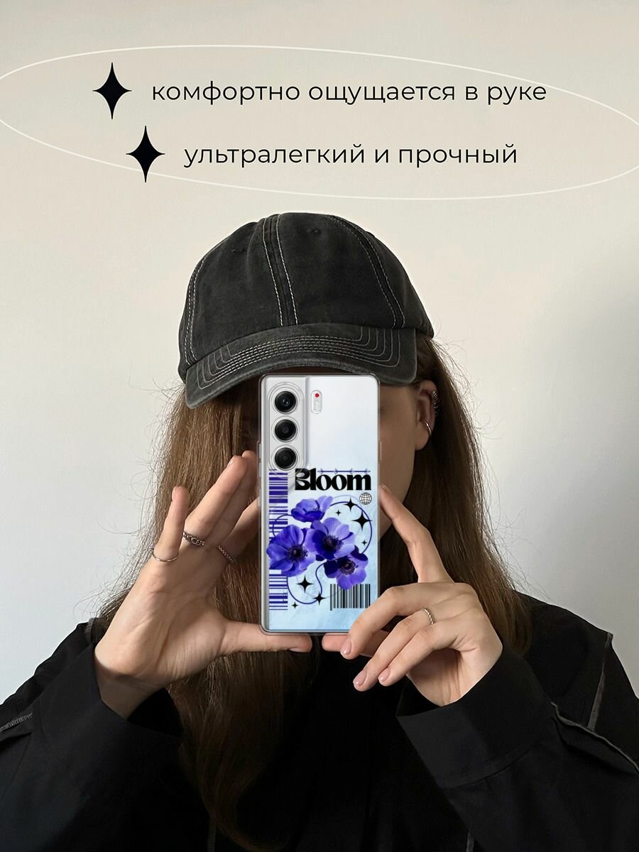 Чехол на Tecno Camon 40 Pro / Текно Камон 40 Про с принтом "Завораживающие анемоны", прозрачный — фото 1