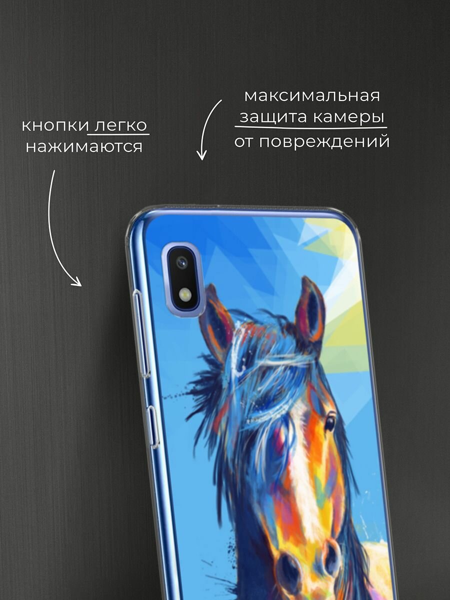 Чехол на Samsung Galaxy A10 / Самсунг Галакси А10 с принтом "Лошадь арт 3" — фото 1