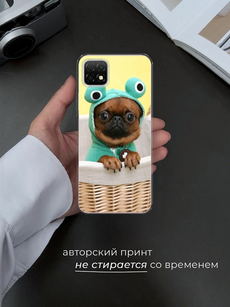 Чехол на Wiko T3 / Вико Т3 с принтом "Собачка в шапке лягушки" — фото 1