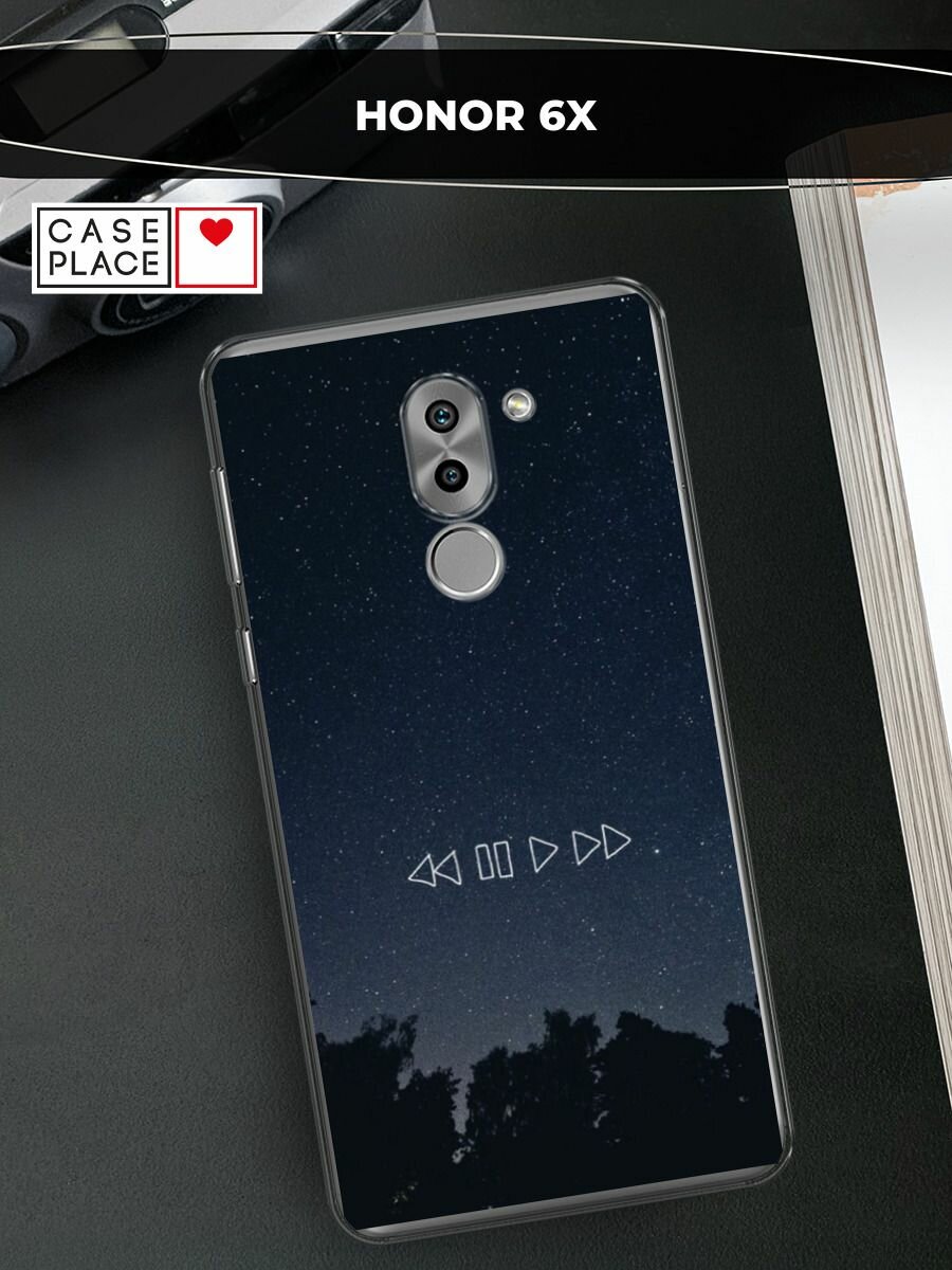 Силиконовый чехол на Honor 6X / Хонор 6Х с принтом "Космическая музыка"