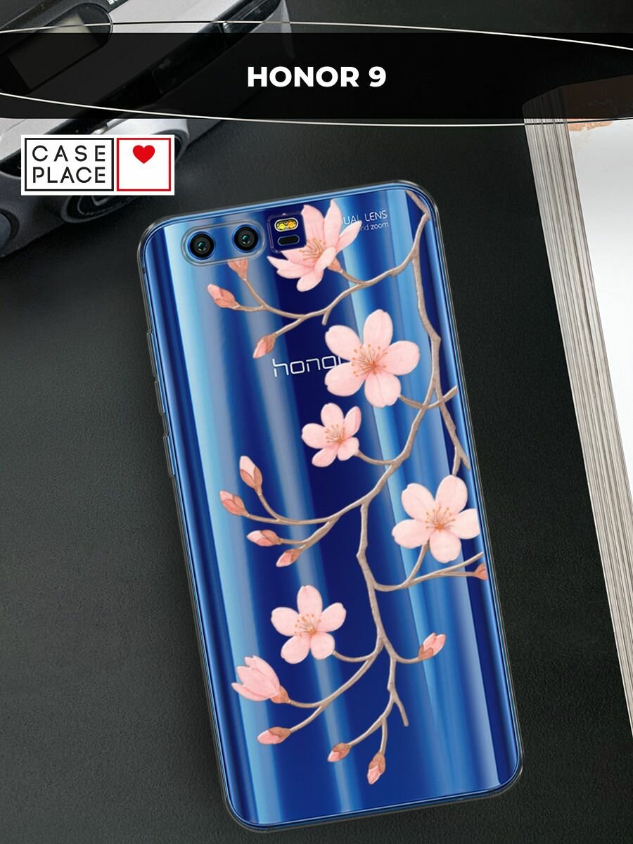 Чехол на Honor 9 / Хонор 9 с принтом "Веточка распускающейся сакуры 2"
