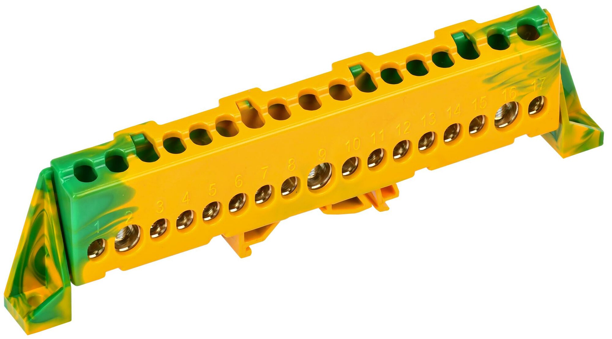 Шина электротехническая IEK PE земля, TEKFOR, в комбинированном DIN-изоляторе, стойка 8х12-17-ЖЗ