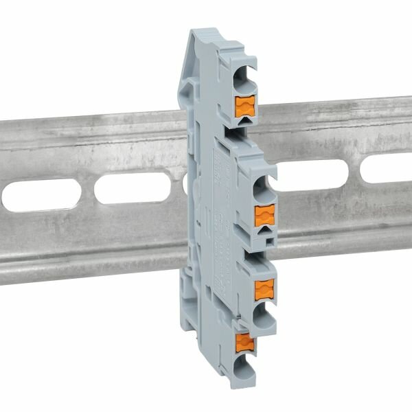 Клемма двухуровневая Push-in 2.5 мм2 4 вывода серая EKF EKF PIT-2,5-double