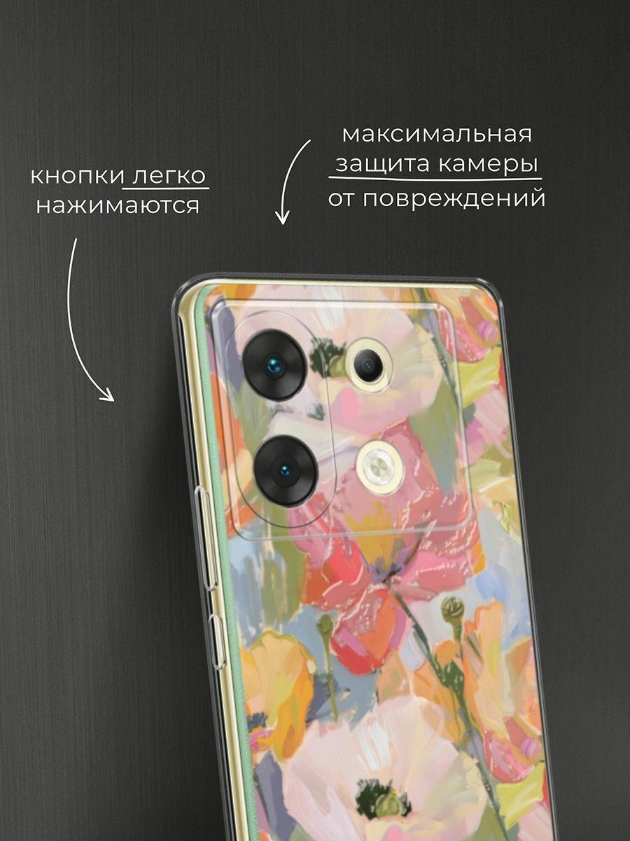 Чехол на Infinix Zero 30 5G / Инфиникс Зеро 30 5G с принтом "Акварельные анемоны" — фото 1