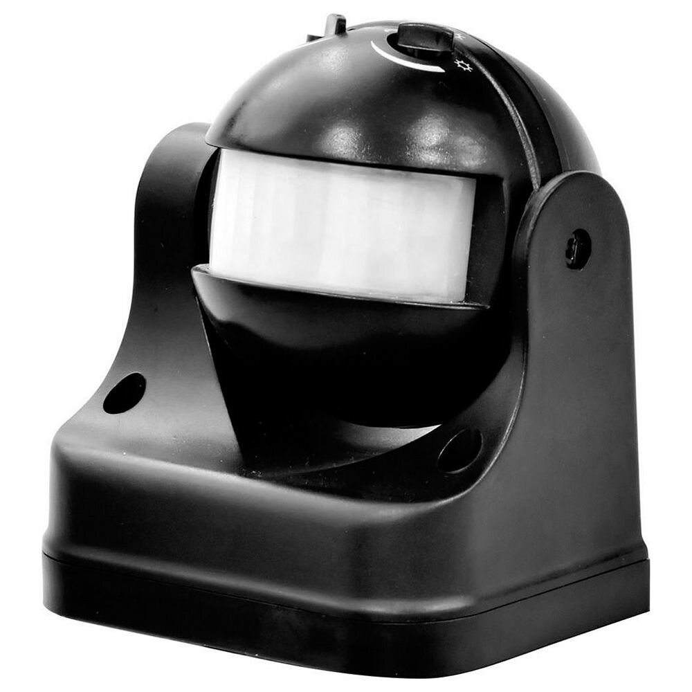 Датчик движения и освещенности FERON 1200W 12m 180 черный, SEN11