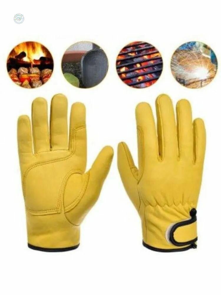 Краги сварщика из натуральной кожи, теплые противоударные перчатки для сварки, строительства, мотоцикла и зимних работ, водоотталкивающие рабочие рукавицы