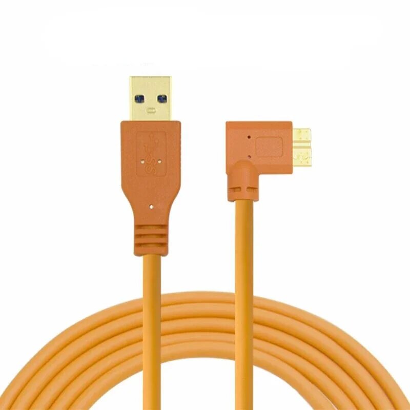 Кабель USB A Micro-B для Canon EOS 1DX2 5D4 7D2 5DSR 3M, Elbow Micro B