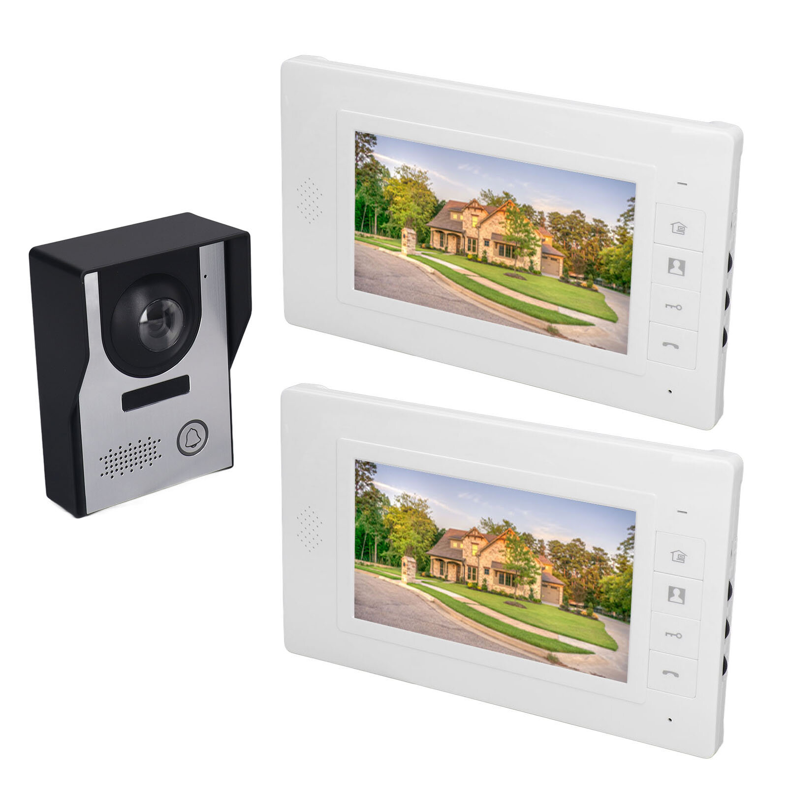 Видеодомофон 2 шт, 7-дюймовый TFT экран, система видеогромкой с ночным видением для дома и офиса