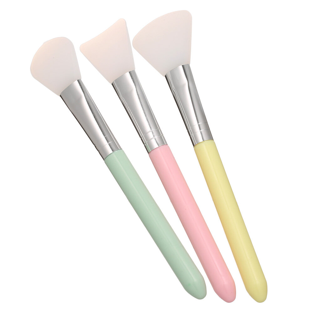 3Pcs Silicone Face Brush, White Brush Head, Silicone Facial Mud Applicator, Hairless Moisturizers Body Lotion Body Butter Applicator Tools, Material: Silicone, Item Size: 16.5*4cm, Item Weight: 18g, Package Size: 22*7*2cm, Package Weight: 56g