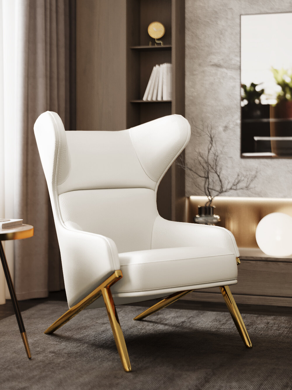 Кресло дизайнерское в современном стиле VESPA, экокожа 70х90х70